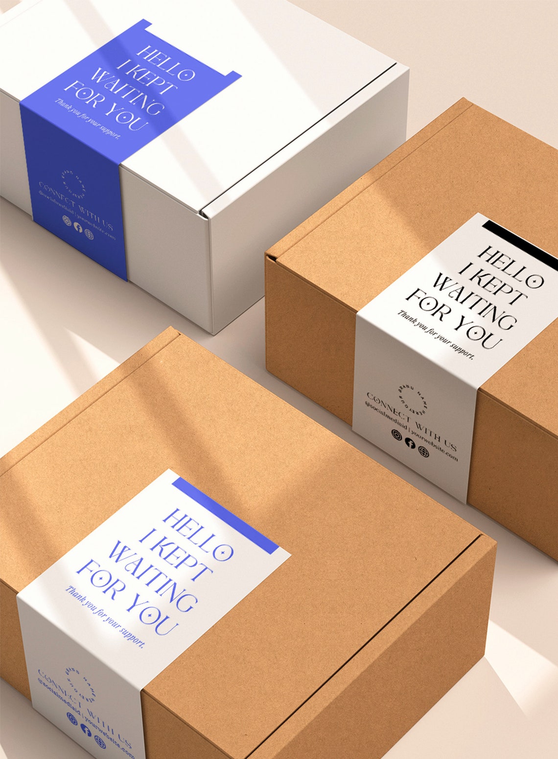 Personalised Box Seal Sticker Template Canva | Parcel Box Label | Order ...