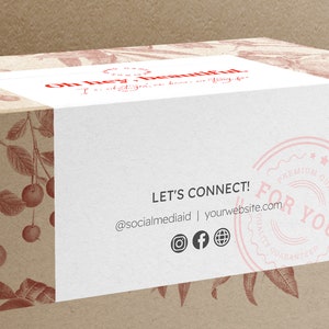 Carton Box Label Template Canva | Order Packaging Sticker | Editable ...