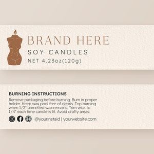 Editable Candle Hang Tag Canva Template | Narrow Candle Tags | Custom ...