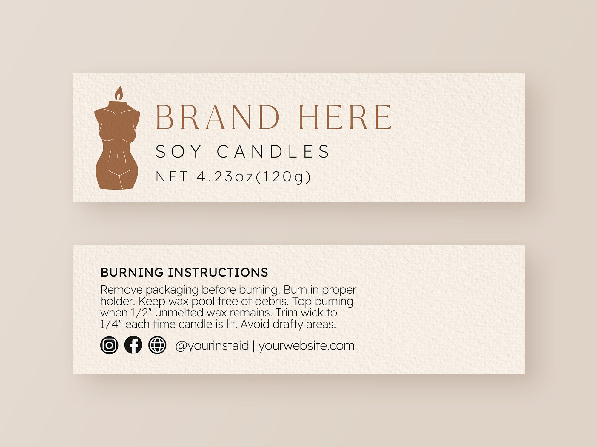 Editable Candle Hang Tag Canva Template Narrow Candle Tags Custom Hang ...