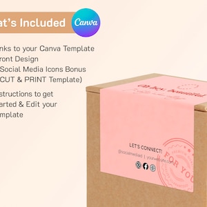 Carton Box Label Template Canva | Order Packaging Sticker | Editable ...