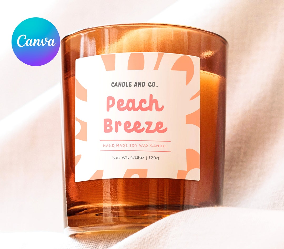 Pink Candle Label Printing Template Canva | Templates for Candle | DIY ...