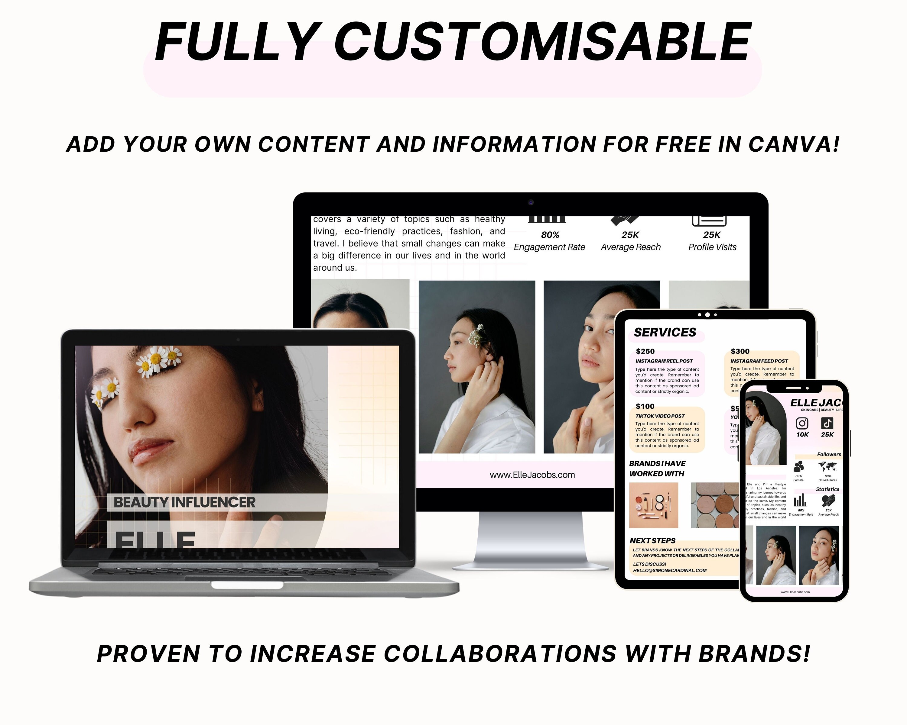 The ULTIMATE Influencer Media Kit Canva Template Bundle | Instagram ...
