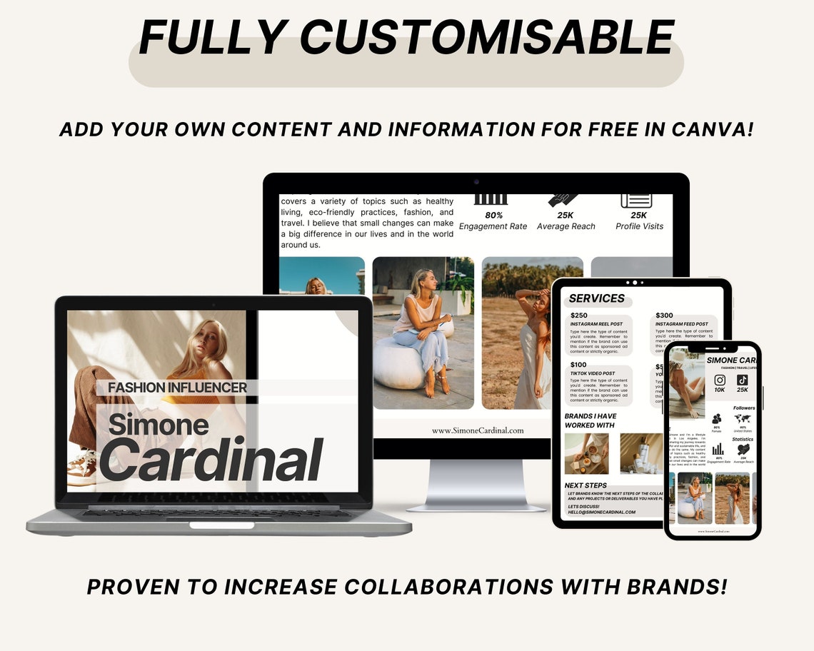 The ULTIMATE Influencer Media Kit Canva Template Bundle | Instagram ...