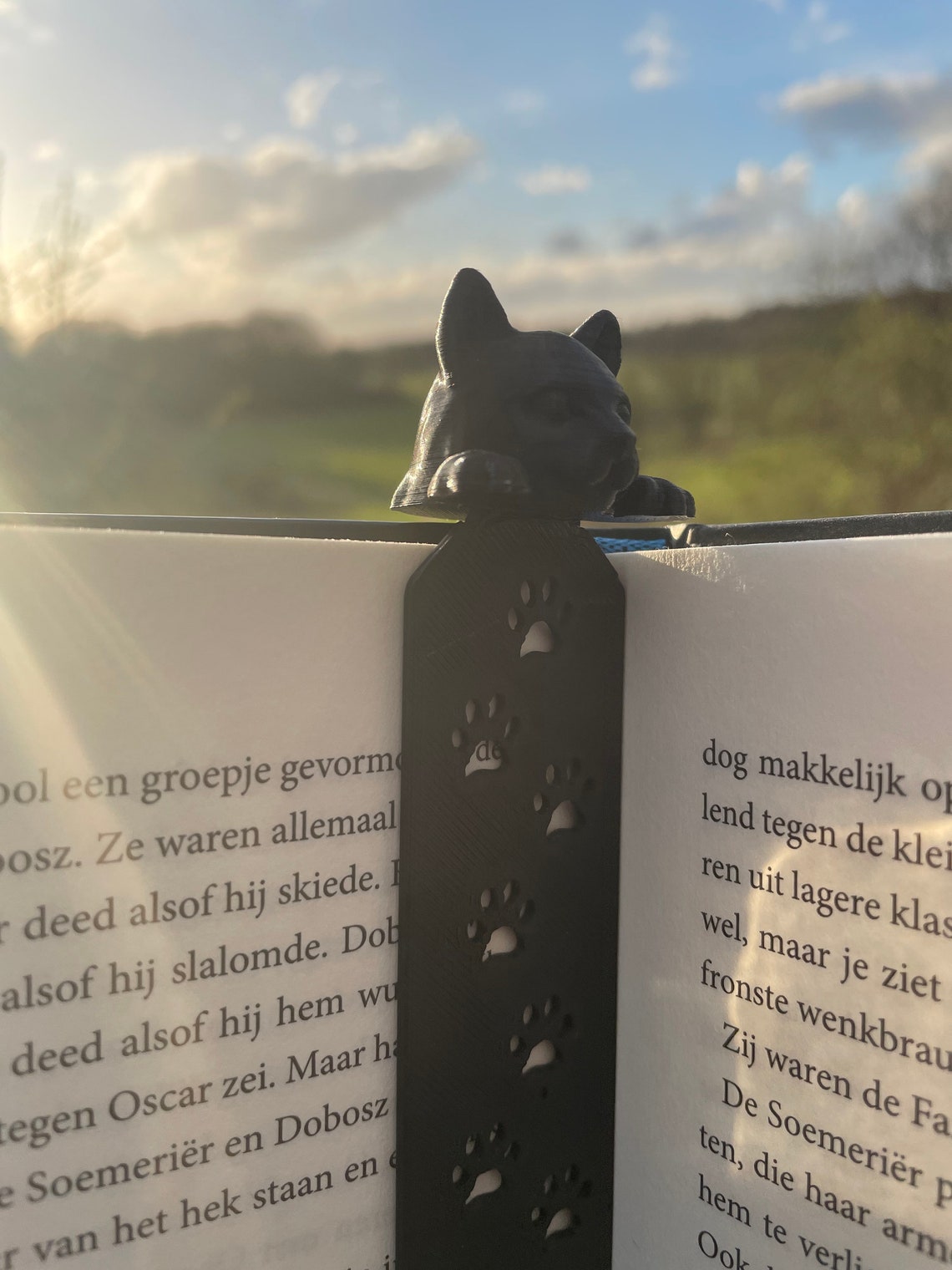 3D Peeking Cat Bookmark 3D Printed Black Plastic Funny - Etsy