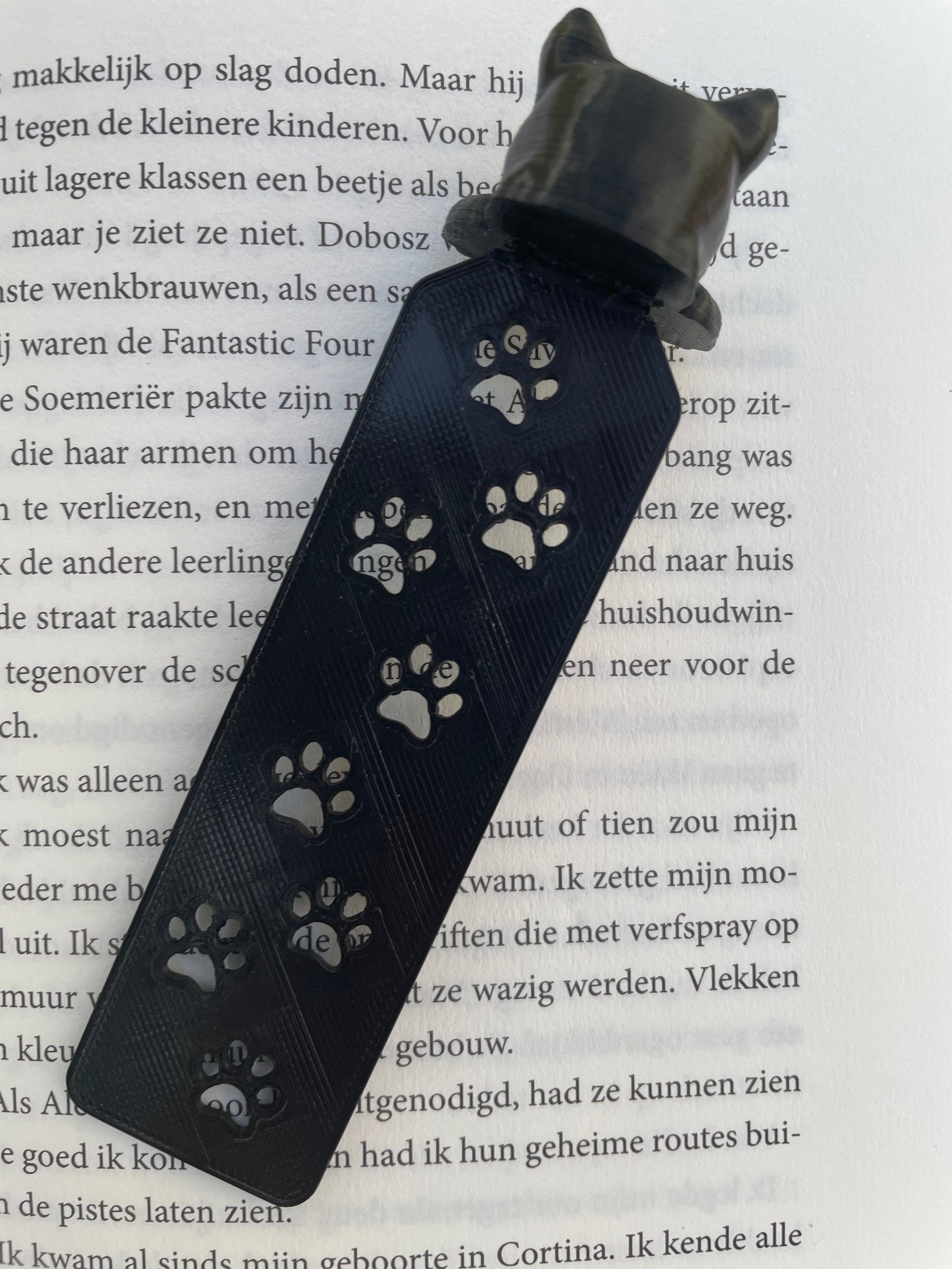 3D Peeking Cat Bookmark 3D Printed Black Plastic Funny - Etsy