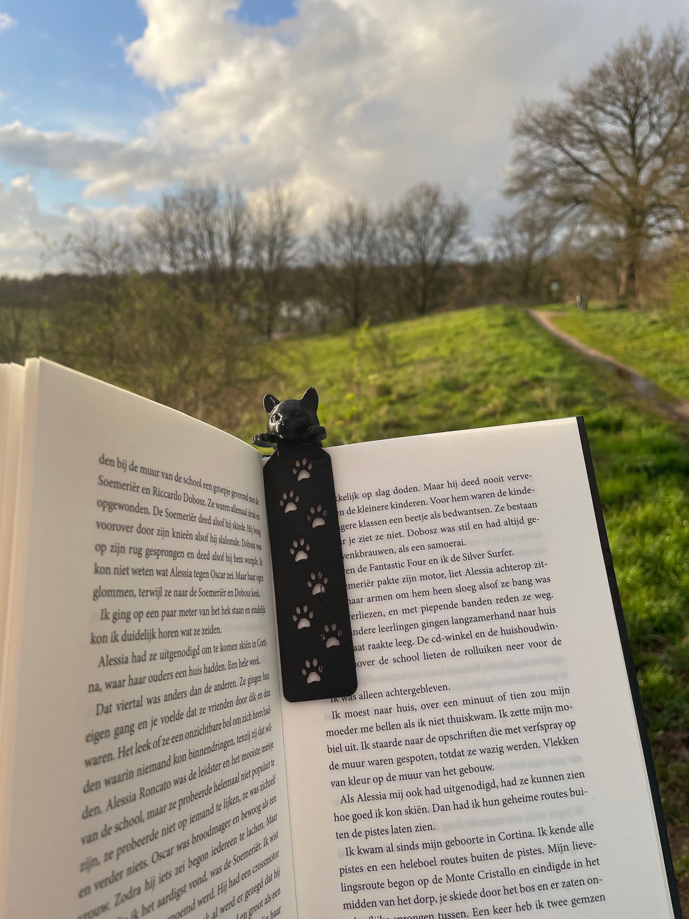 3D Peeking Cat Bookmark 3D Printed Black Plastic Funny - Etsy