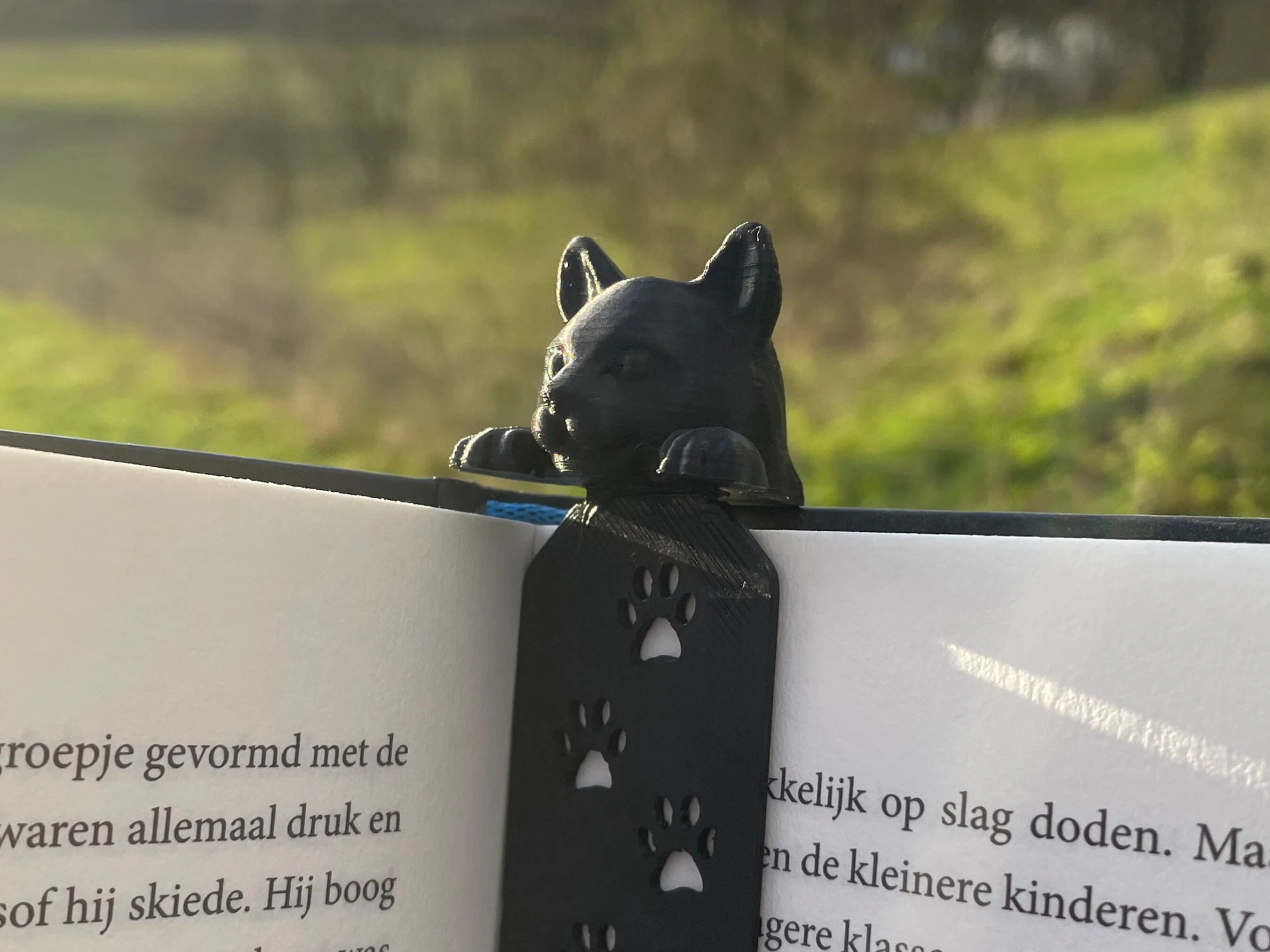 3D Peeking Cat Bookmark 3D Printed Black Plastic Funny - Etsy