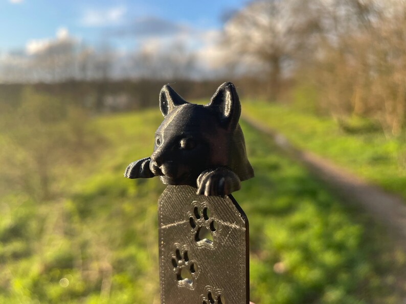 3D Peeking Cat Bookmark 3D Printed Black Plastic Funny - Etsy