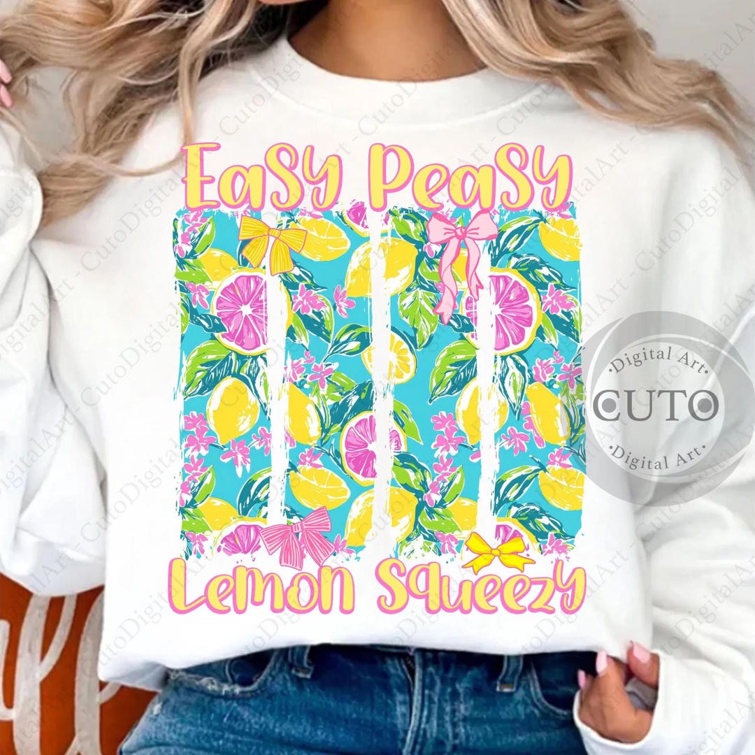 Easy Peasy Lemon Squeezy Sublimation Design | Pink Lemon T-shirt Design ...
