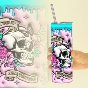 3D Seamless Kinda Emotional Kinda Emotionless Inflated Tumbler Wrap, 3D ...