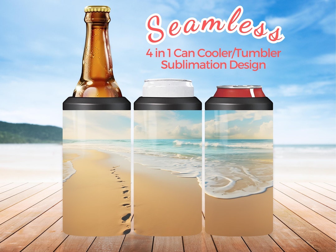 3D Beach Wrap, Can Cooler Wrap, 3D 4 in 1 Can Cooler Wrap, 4in1 Can ...