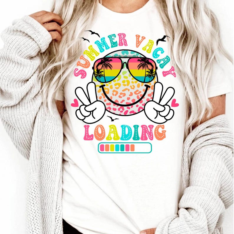 Summer Vacation Loading PNG | Smiley Face Sunglasses Peace Sign ...