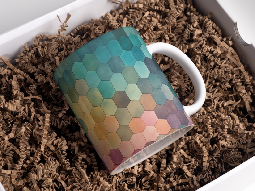 Aquarell Geometrisches Muster Becher Wrap Sublimation, 11 Unzen und 15 ...