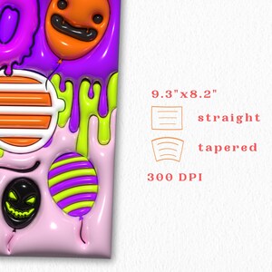 3D Boo Vibes Inflated Tumbler Wrap PNG 3D Puff Halloween 20oz Tumbler ...