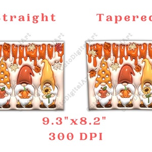3D Inflated Fall Gnomes Tumbler Wrap PNG - 3D Puff 20oz Skinny Tumbler ...