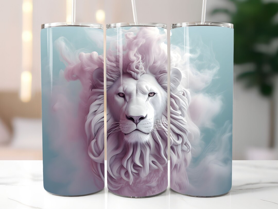 3D Smoke Lion Head Sublimation Design. 20 Oz Skinny Tumbler - Etsy