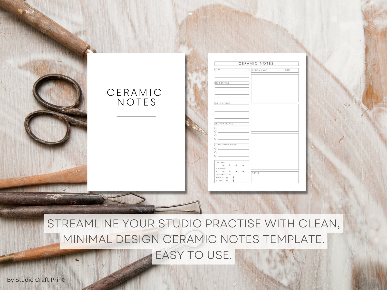 Handbuilding Pottery Journal, Tools for Potters, Clay Pottery Planner ...