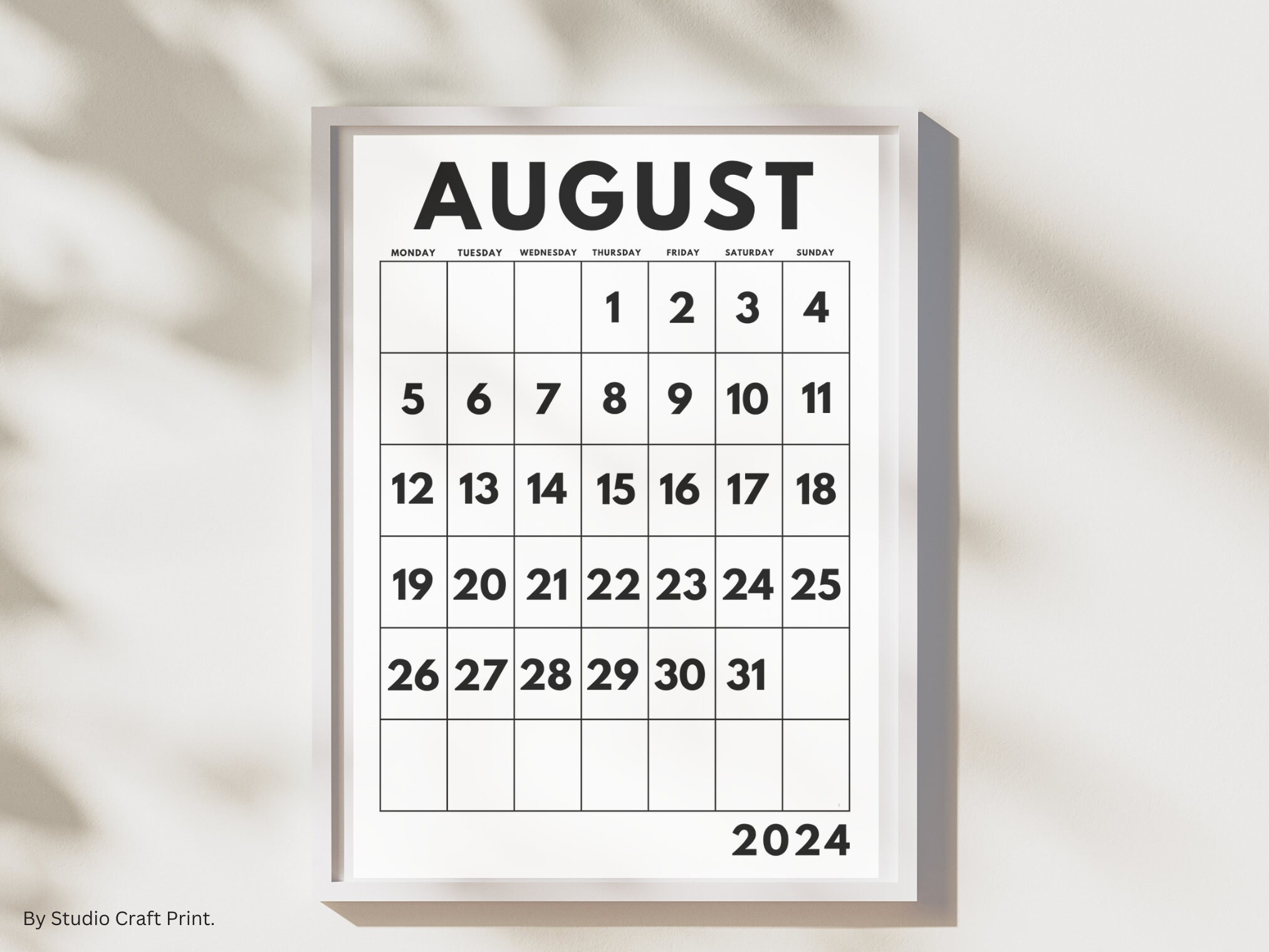 2024 Wall Calendar A3 Modern Wall Calendar Preppy Calendar - Etsy
