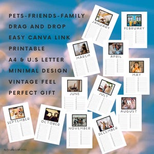 Editable Photo Perpetual Calendar Use for 2025 | Easy Drag and Drop ...