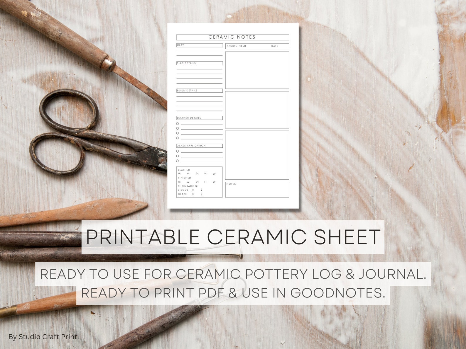 Handbuilding Pottery Journal, Tools for Potters, Clay Pottery Planner ...