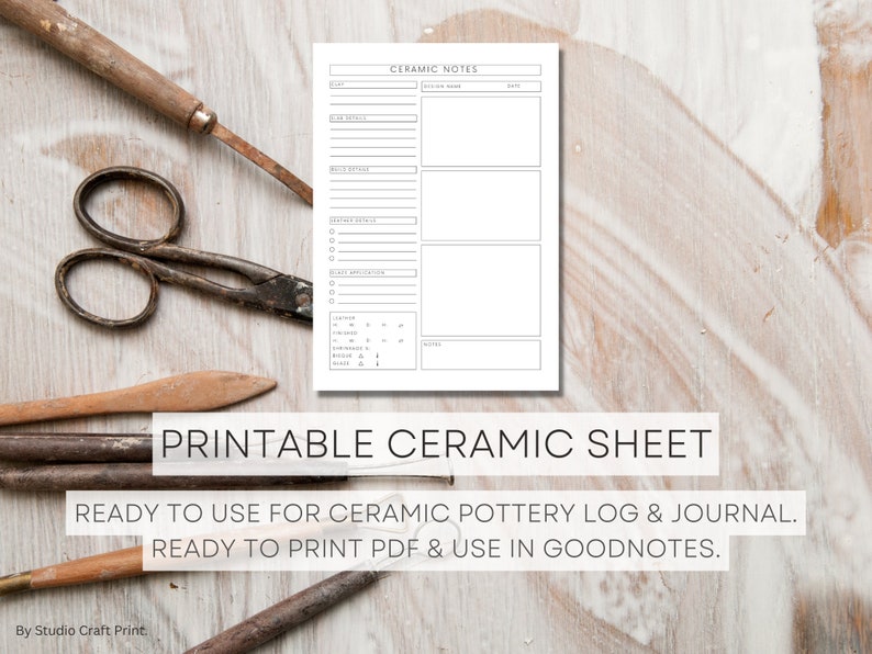 Handbuilding Pottery Journal, Tools for Potters, Clay Pottery Planner ...