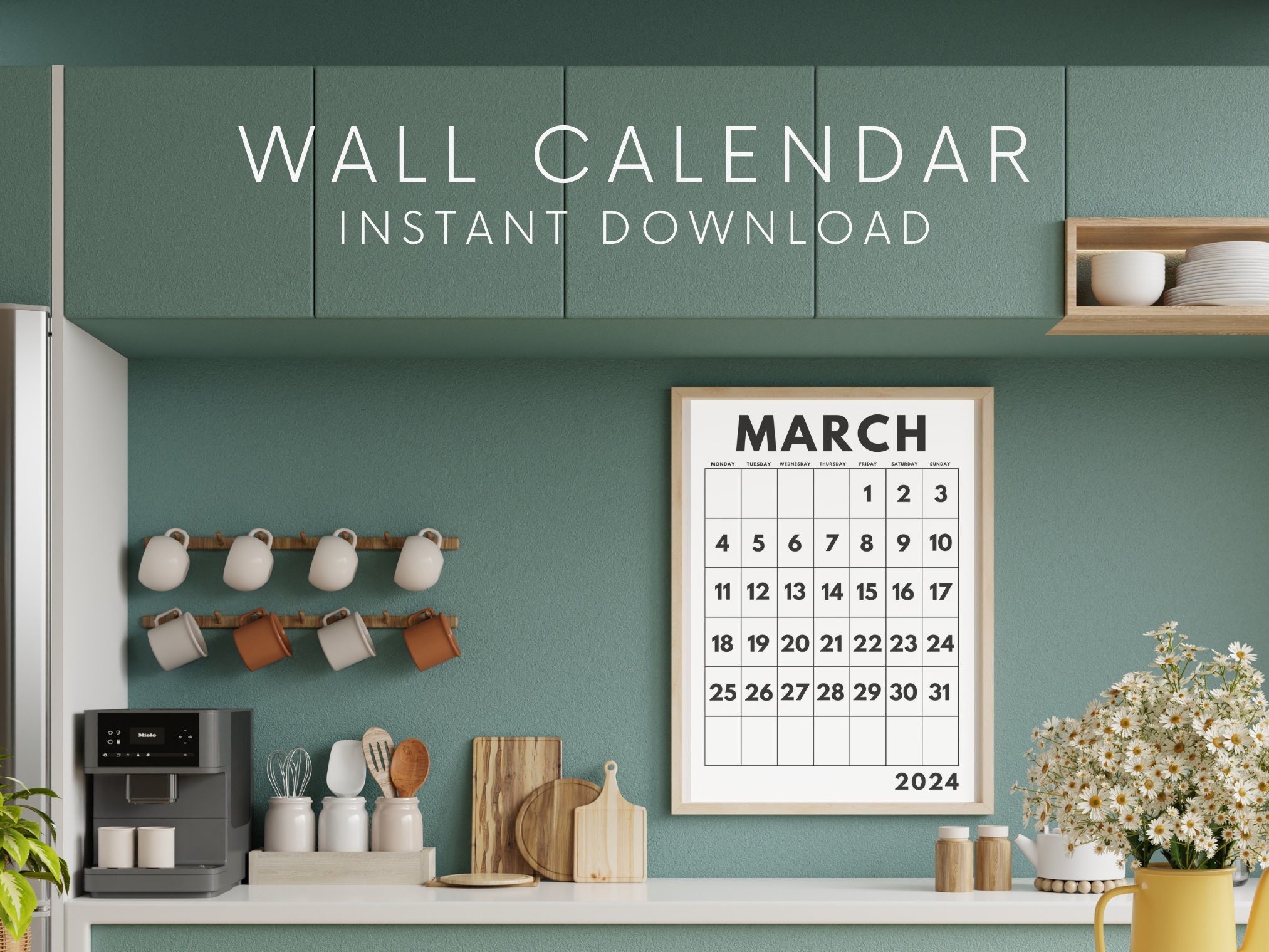 2024 Wall Calendar A3 Modern Wall Calendar Preppy Calendar - Etsy