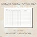 Printable Kiln Log Landscape, Digital Pottery Planner, A4 US Size ...