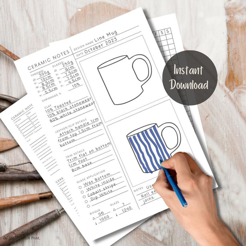 Pottery Journal, Pottery Log Planner, Ceramic Templates, Last Minute ...