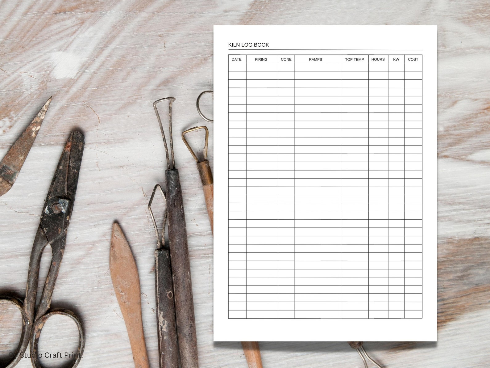 Printable Kiln Log, Pottery Sketchbook, Digital Pottery Planner, Craft ...