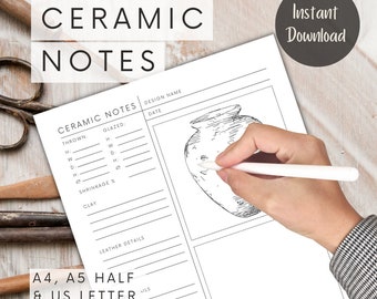 Pottery All-in-one Notes & Planner Bundle: Ceramic Journal Log Template ...