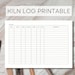 Printable Kiln Log Landscape, Digital Pottery Planner, A4 US Size ...