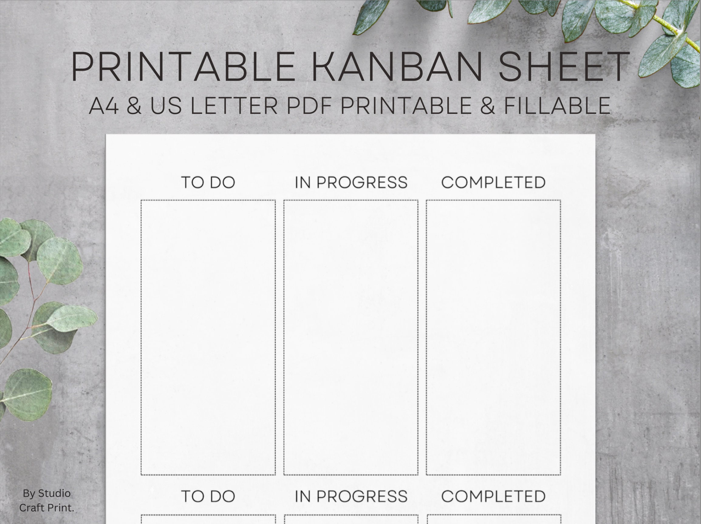 Printable A4 Kanban Board Template Brain Dump Project - Etsy Australia