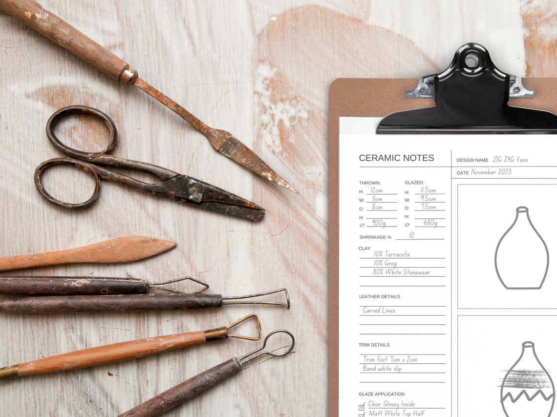 Pottery Journal, Ceramic Notes A4 & US Letter, Tools for Potters ...