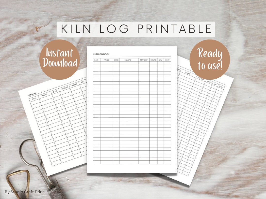 Printable Kiln Log, Pottery Sketchbook, Digital Pottery Planner, Craft ...