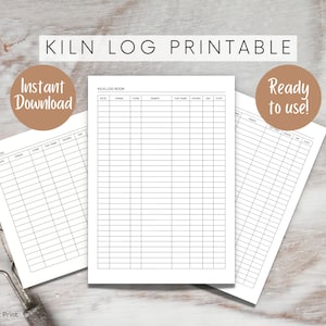 Printable Kiln Log, Pottery Sketchbook, Digital Pottery Planner, Craft ...
