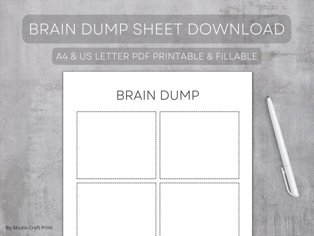 Brain Dump Sheet Priority Matrix Printable Mind Planner - Etsy