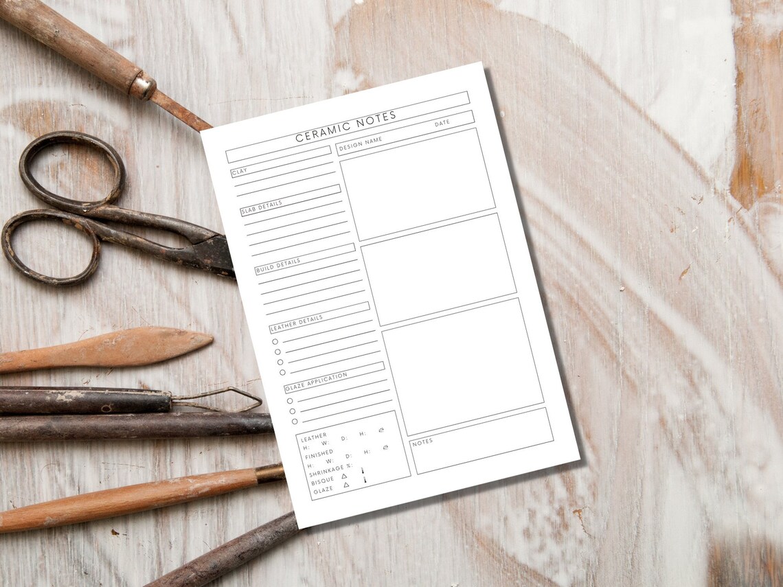 Handbuilding Pottery Journal, Tools for Potters, Clay Pottery Planner ...