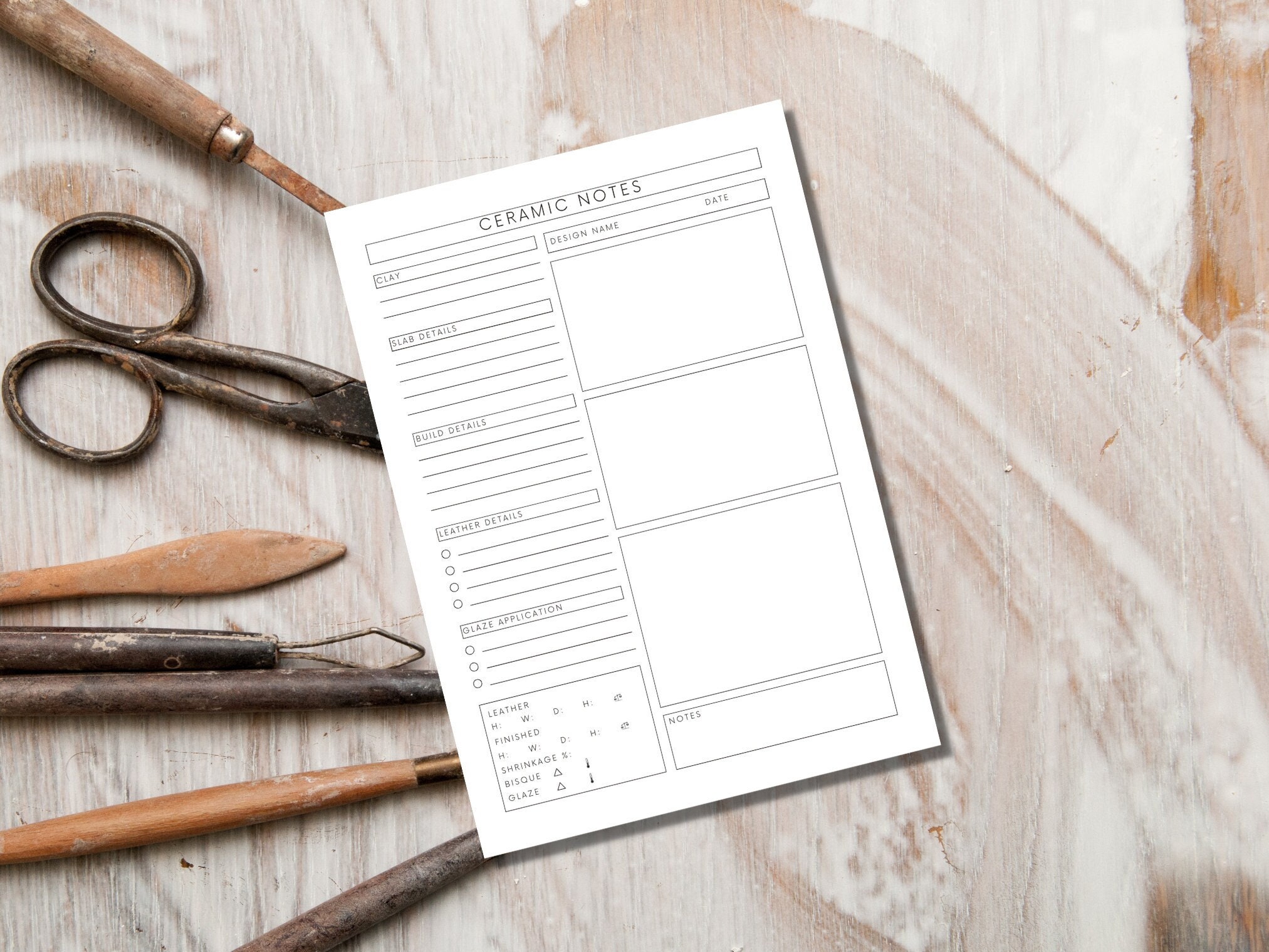 Handbuilding Pottery Journal, Tools for Potters, Clay Pottery Planner ...