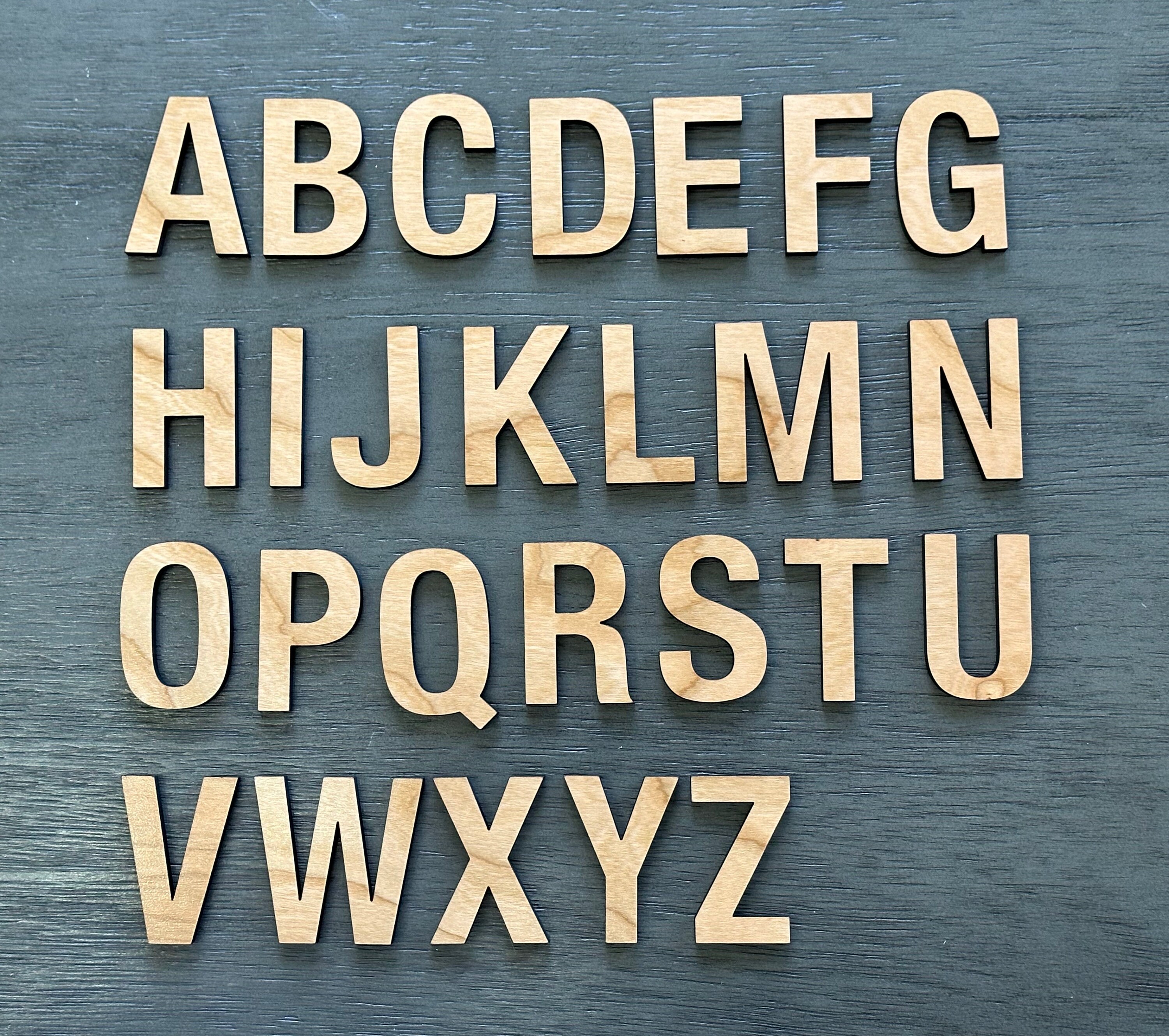 Wooden walnut Alphabet Letters for Kids - Etsy