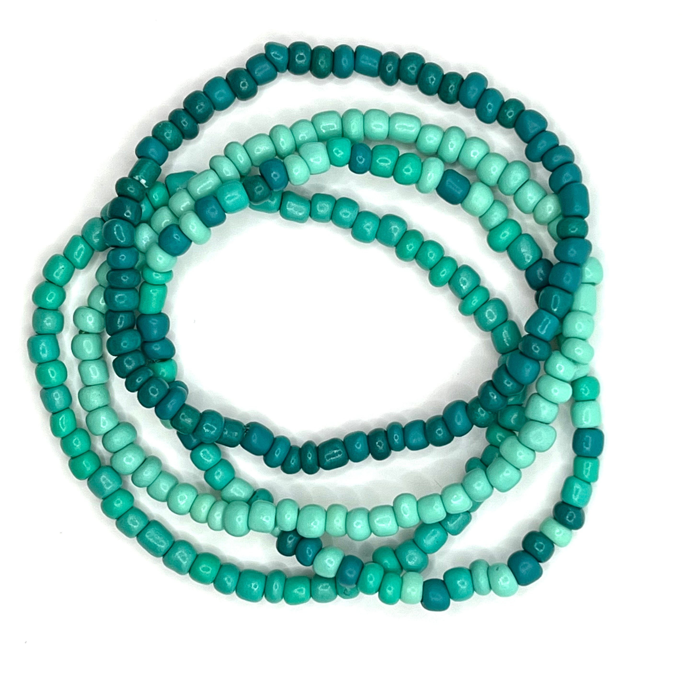 Turquoise, Aqua, and Teal Seed Bead Stretch Bracelet Set (set of 4) - Etsy
