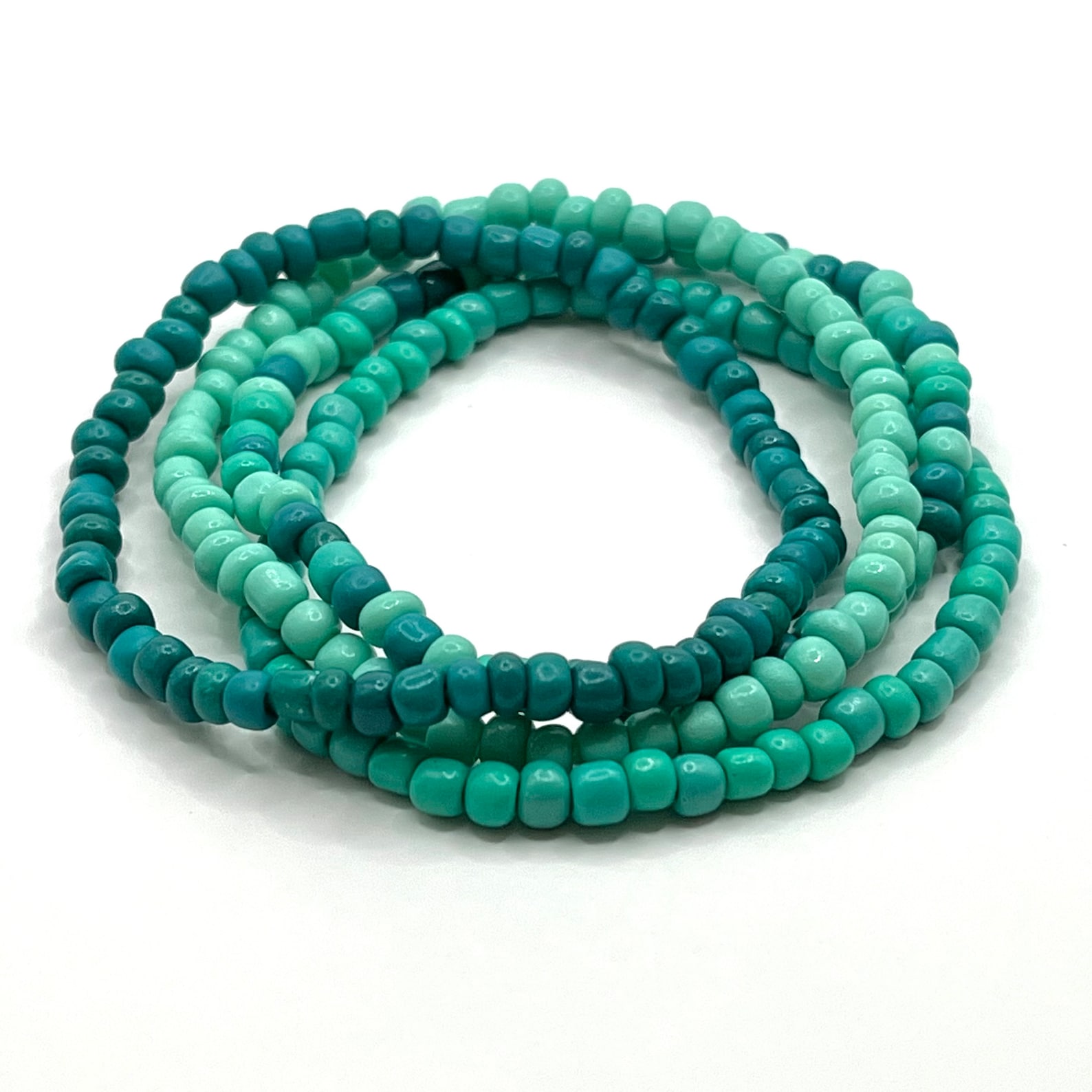 Turquoise, Aqua, and Teal Seed Bead Stretch Bracelet Set (set of 4) - Etsy