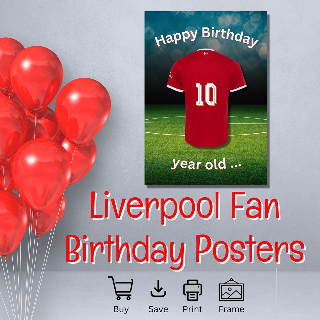 Liverpool Fan Birthday Party Printable Pack. 15 Pdf Files to - Etsy ...