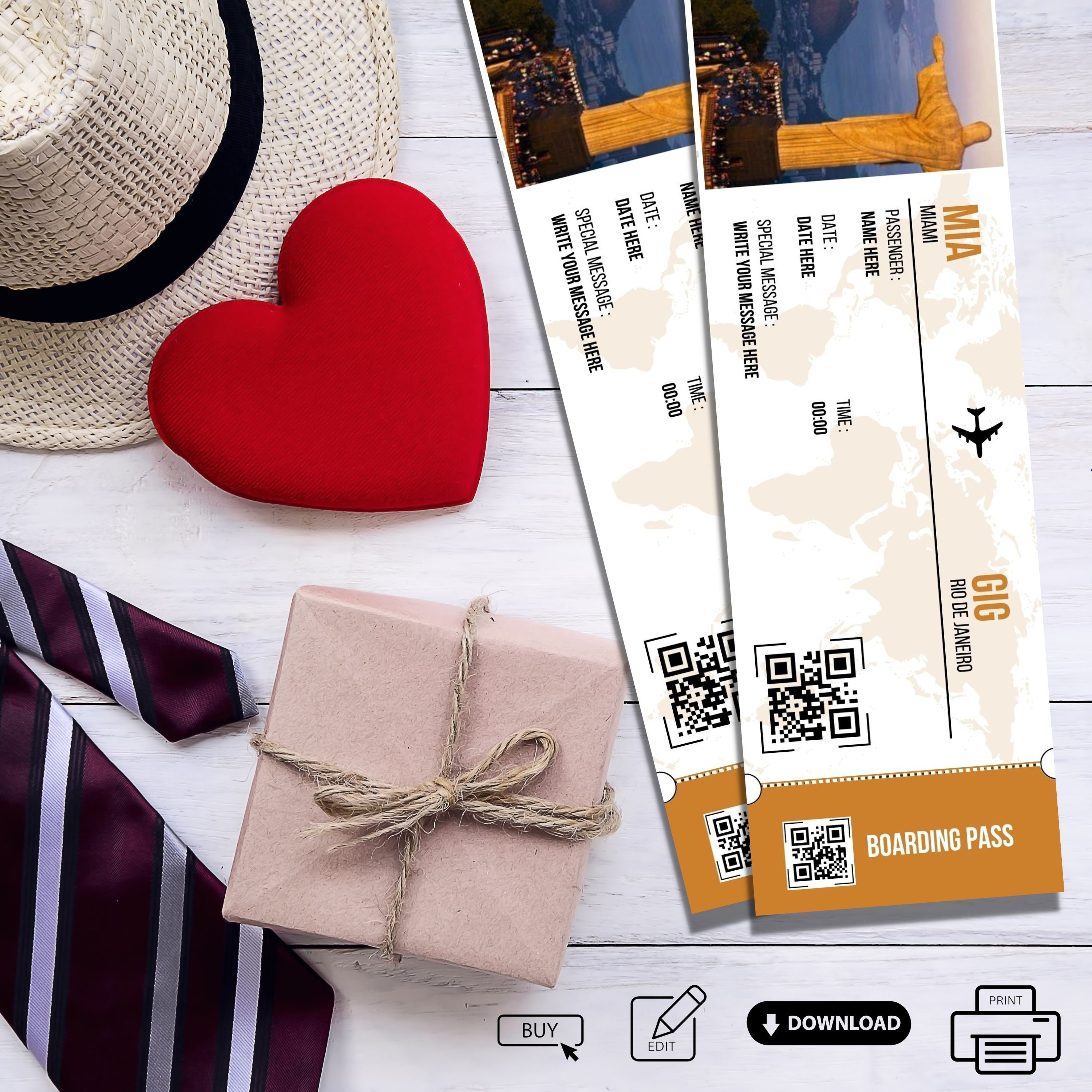 Editable Boarding Pass Canva Template For Unique And Etsy Ireland
