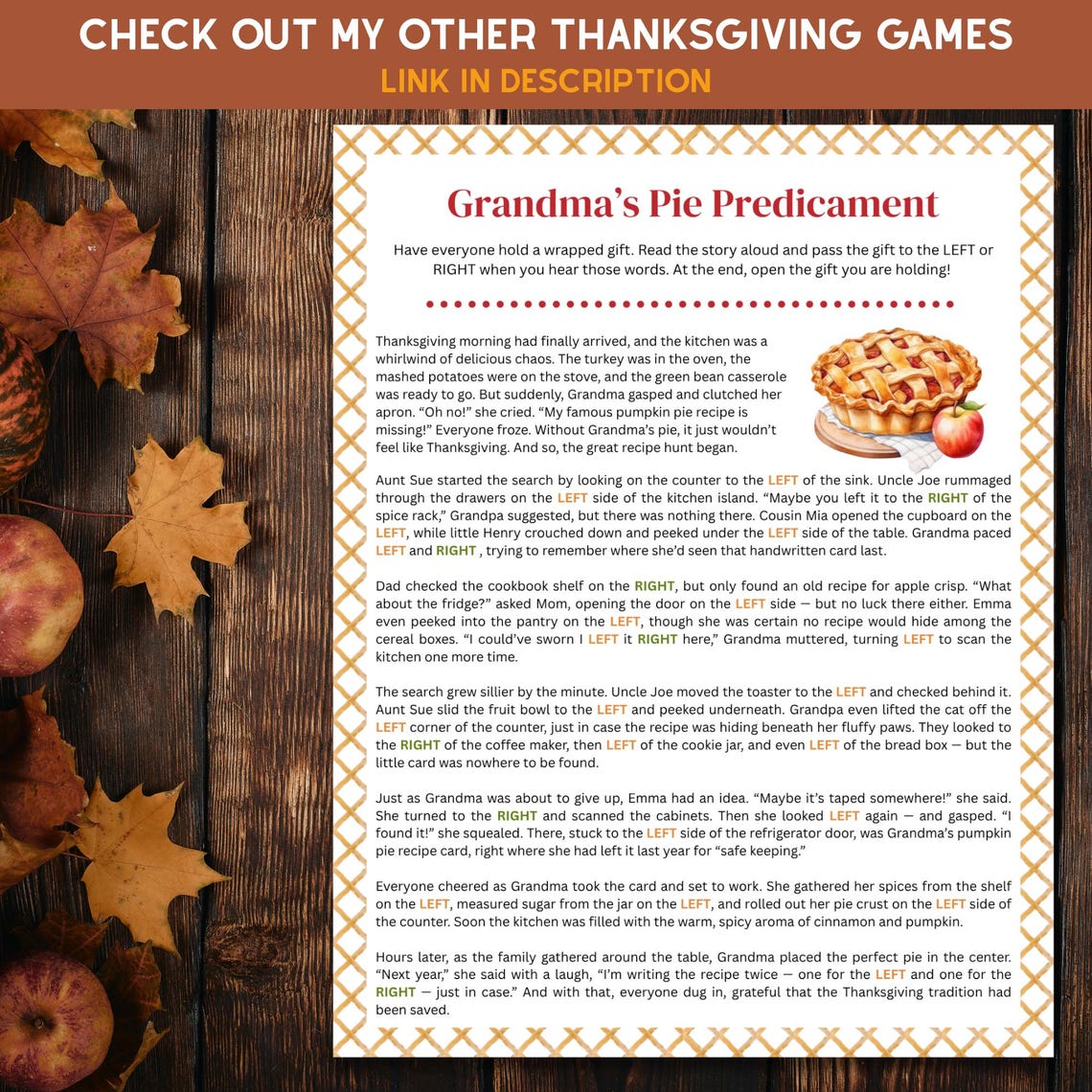 Thanksgiving Pass the Prize Game Printable | Thanksgiving Party Game ...