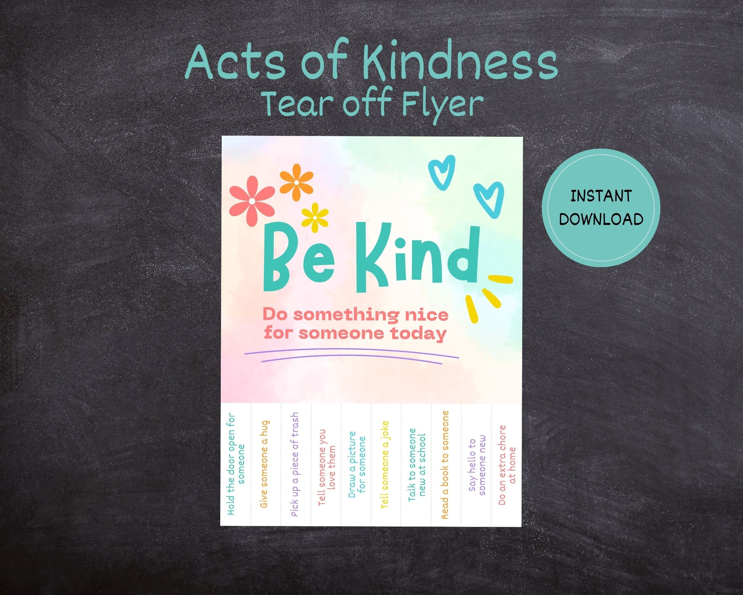 Kindness Tear-off Flyer: Printable Positive Affirmations for Kids (PDF ...