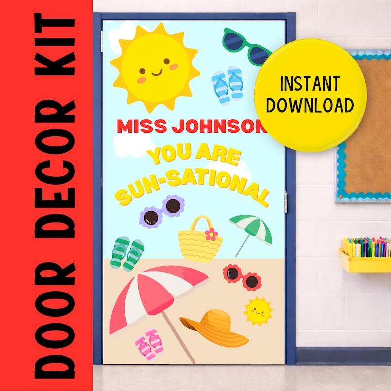 Sun-sational Teacher Appreciation Door Decor Kit, Printable Classroom ...