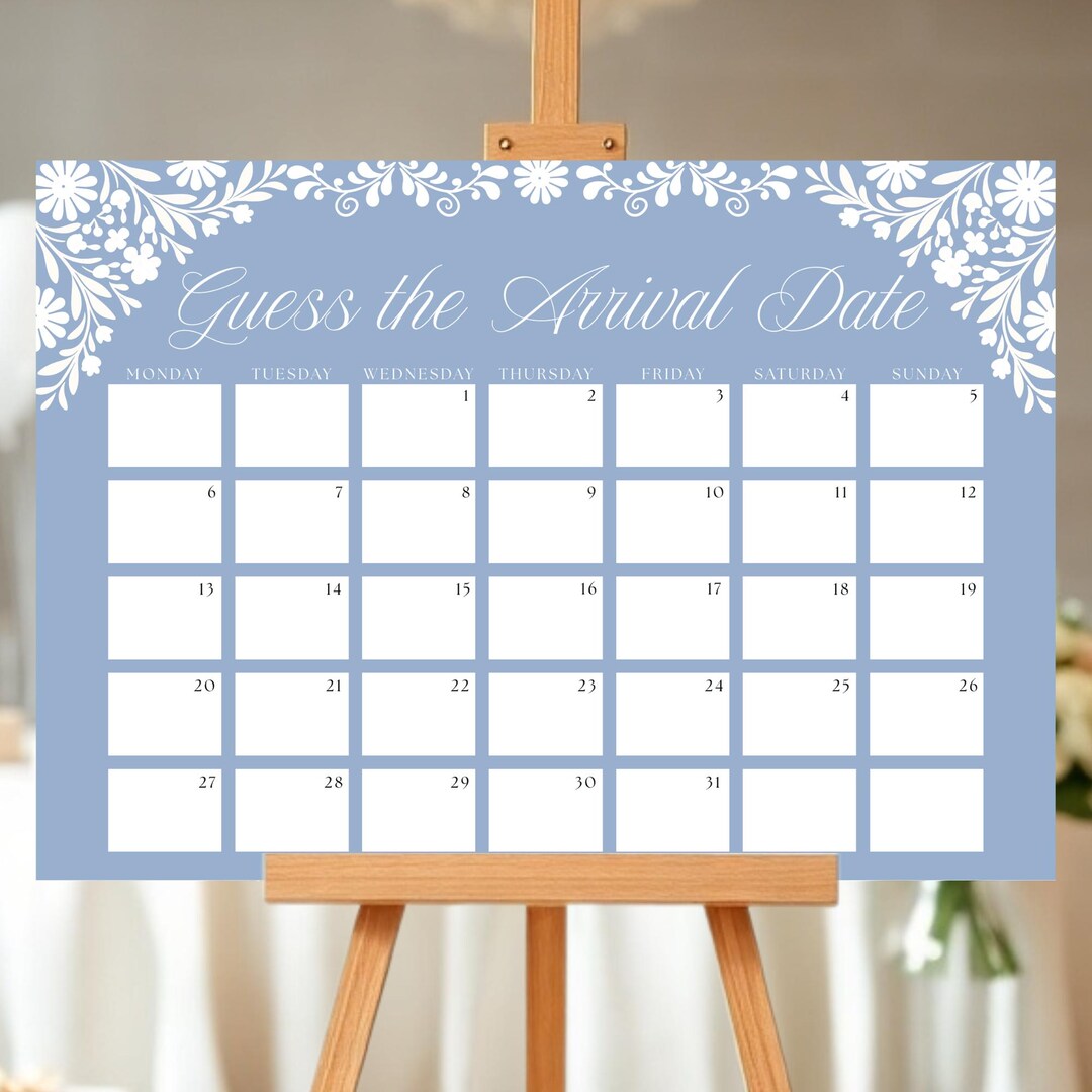 Editable Cielito Lindo Boy Baby Shower Guess the Due Date, Baby Due ...