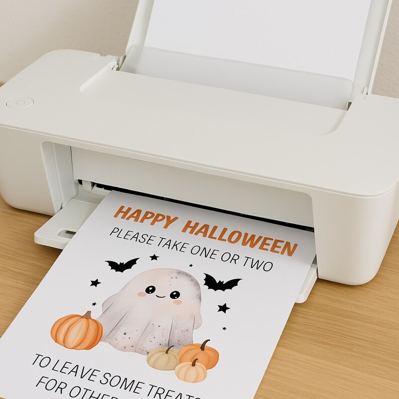 Halloween Candy Bowl Sign Printable, Please Take One or Two Sign, Trick ...