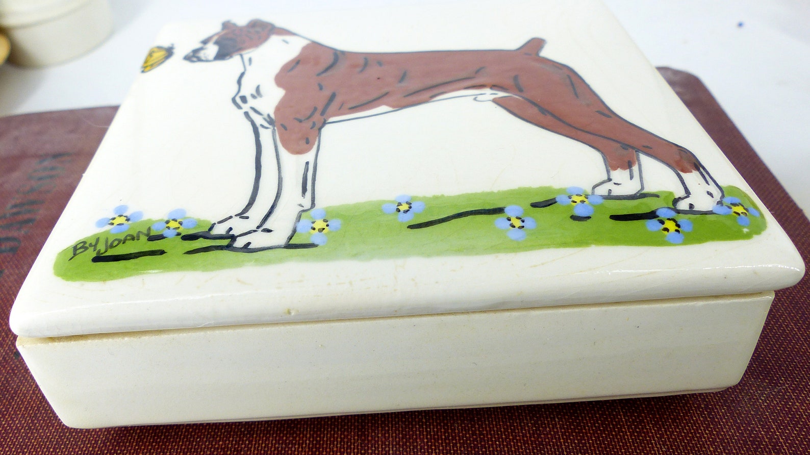 Rare Boxer Dog Breed Glazed Ceramic Trinket Jewelry Box With - Etsy